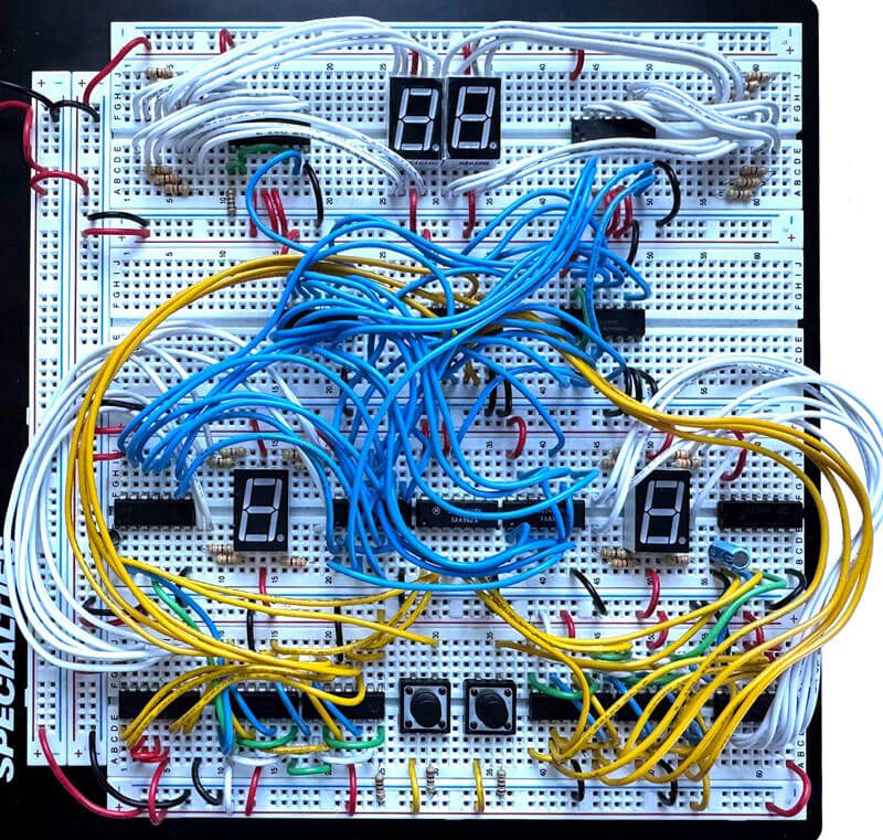 Asynchronous 4-Bit Calculator with 7-Segment Displays — Professional ...